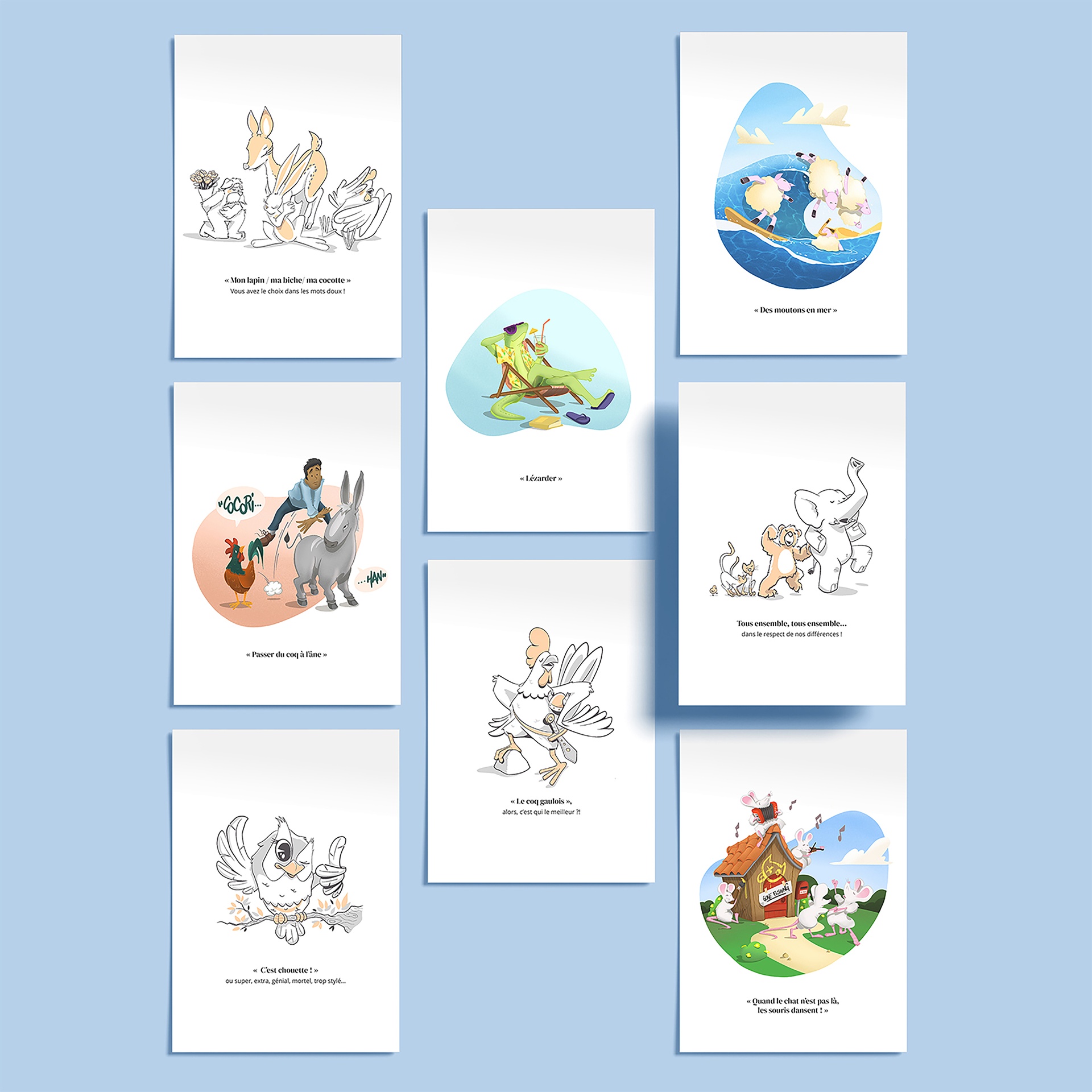 8 CARTES ANIMAUX HUMORISTIQUES LA SPA • Boutique La SPA